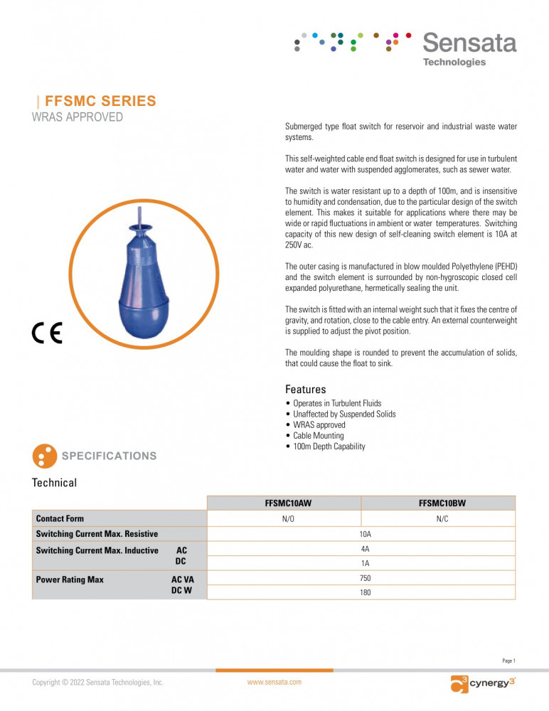FFSMC10CW technical document page 1