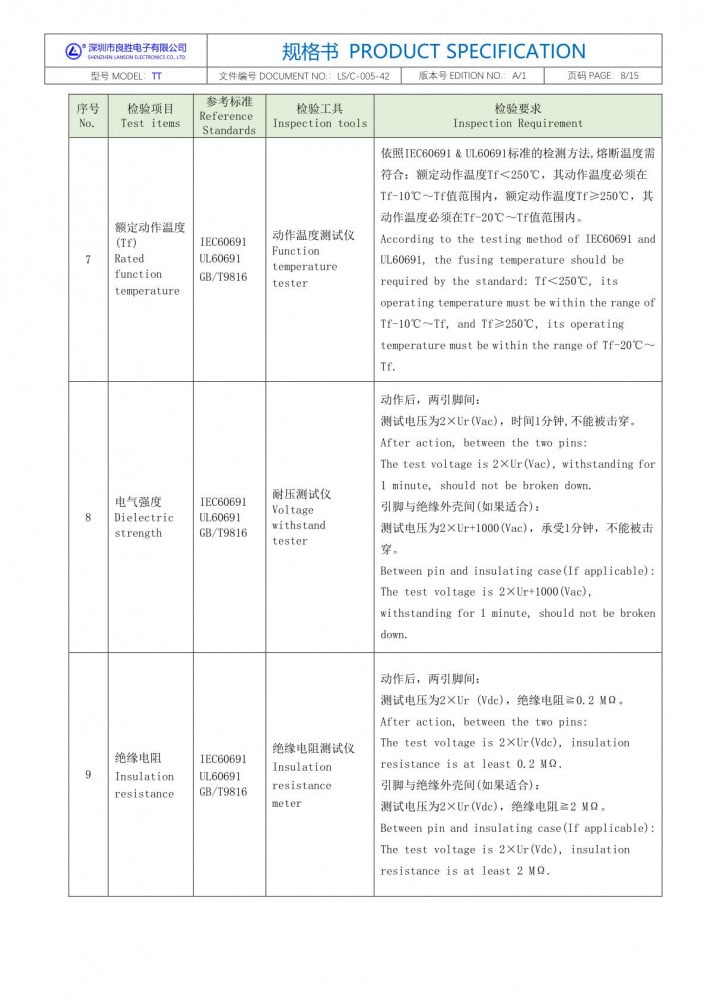 LANSON TT115 datasheet page 8