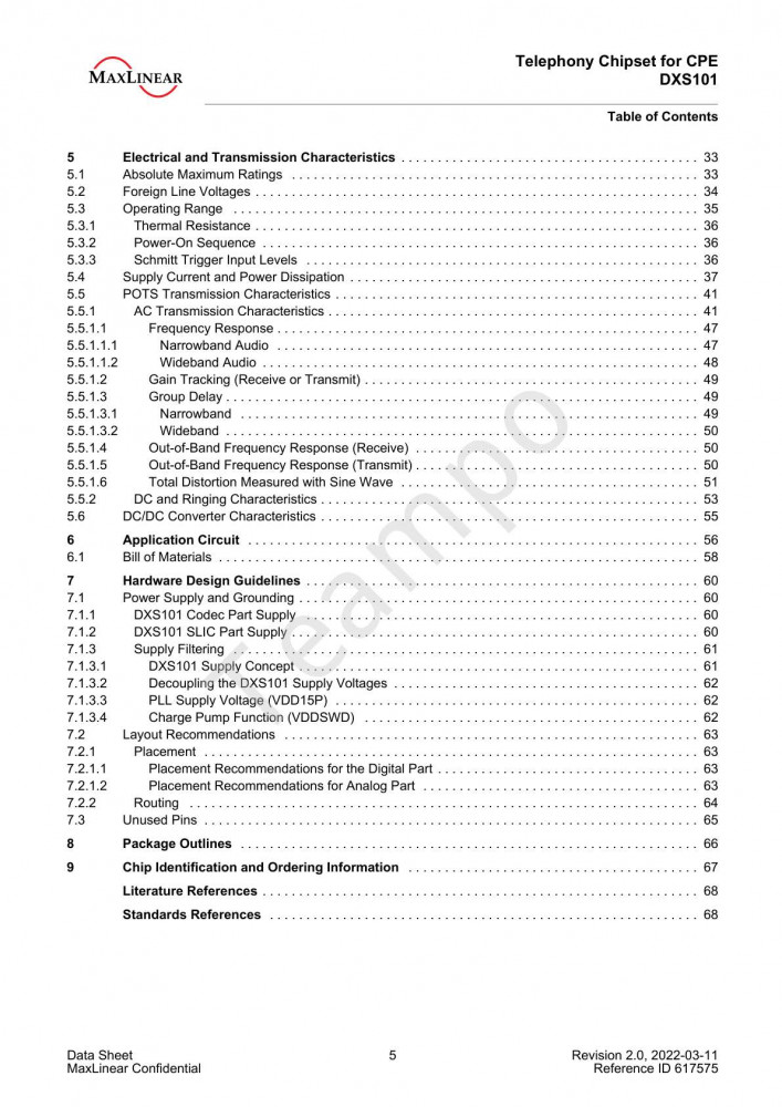 PEF32001VSV12 DXS101 datasheet page 7