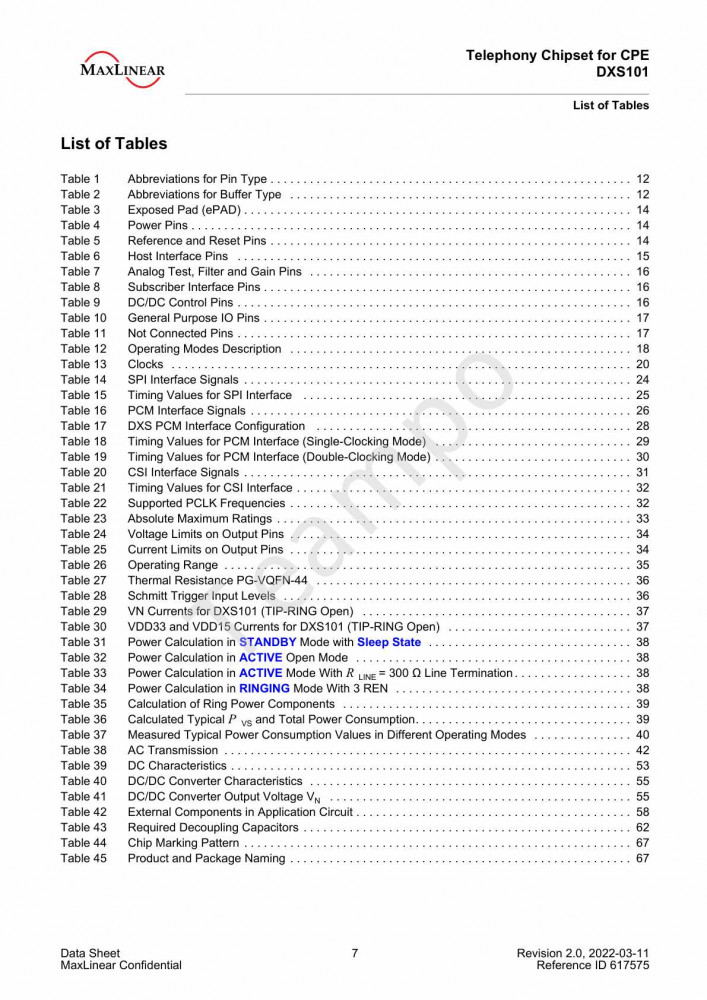 PEF32001VSV12 DXS101 datasheet page 9