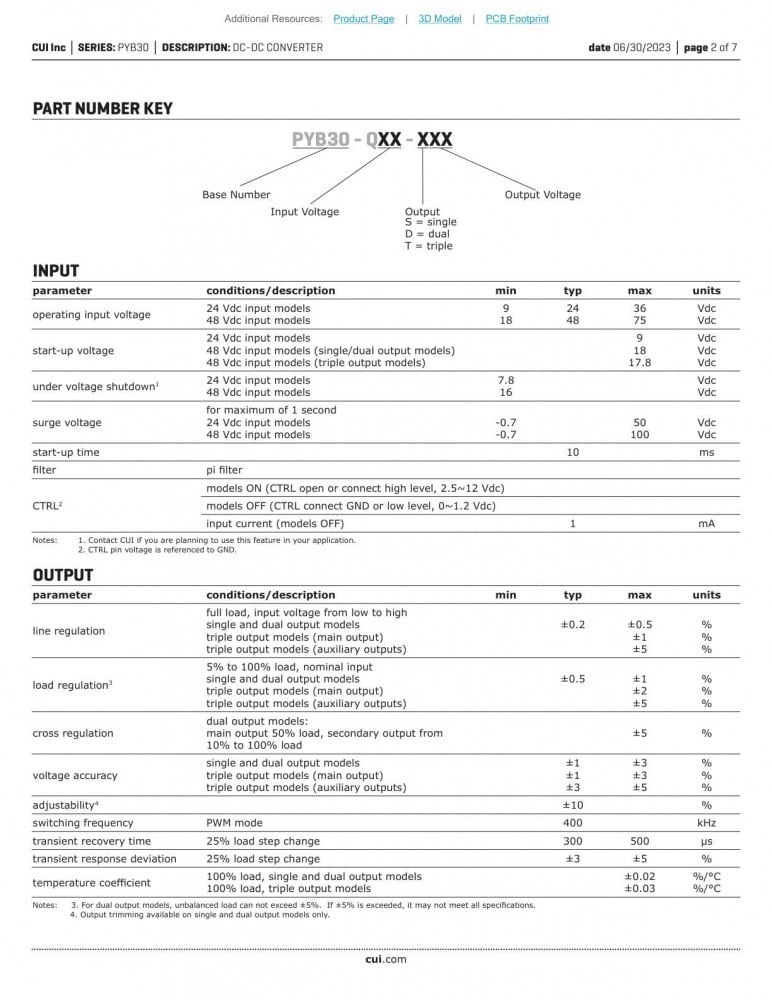 PYB30 datasheet page 2