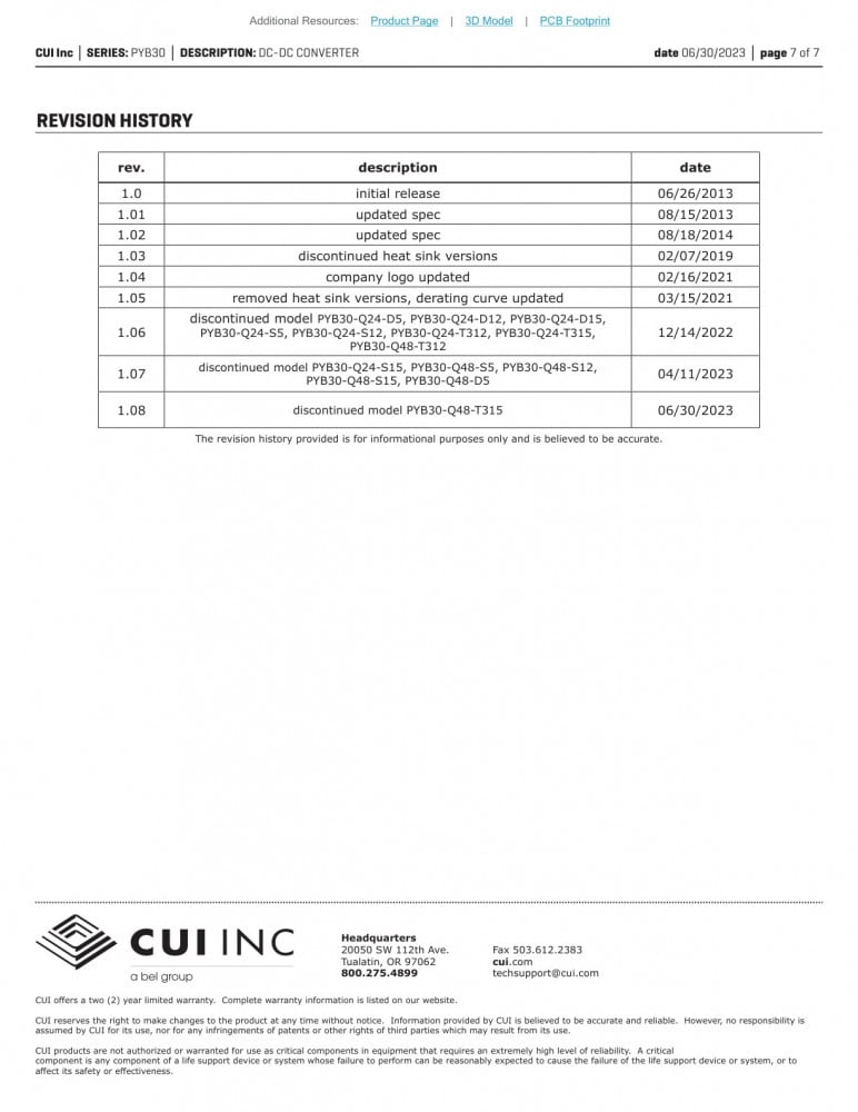 PYB30 datasheet page 7