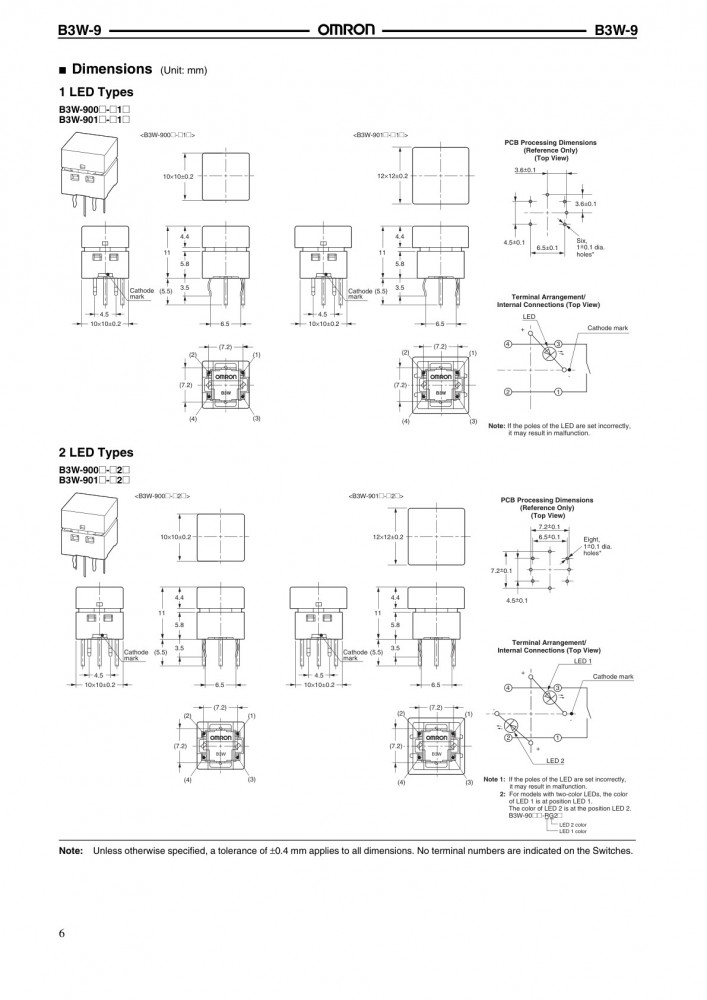 B3W-9 datasheet page 6