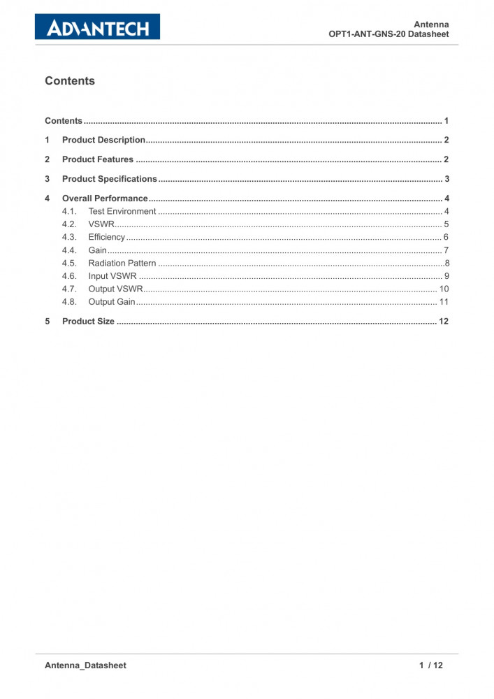 OPT1-ANT-GNS-20 datasheet page 2