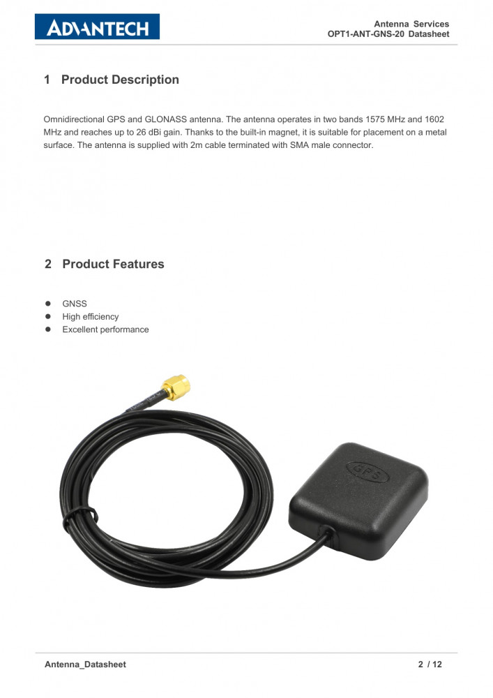 OPT1-ANT-GNS-20 datasheet page 3
