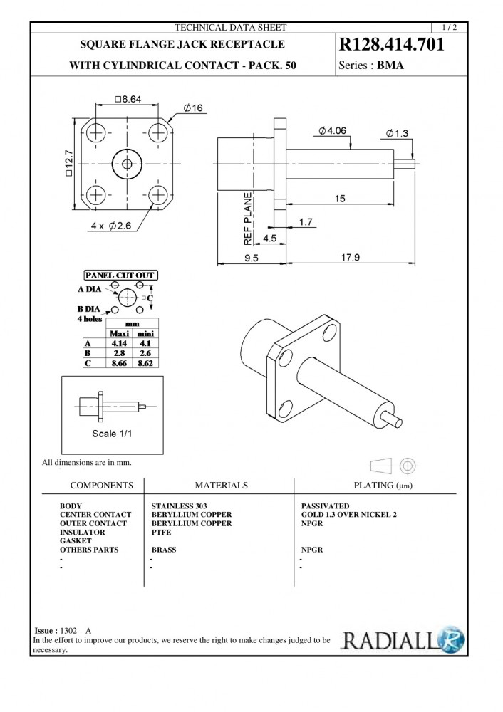 R128414701 technical documentation, page 1