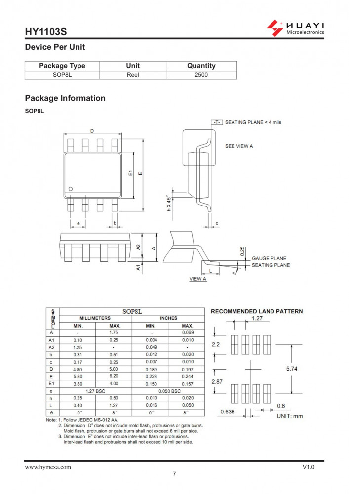 HY1103S datasheet page 7