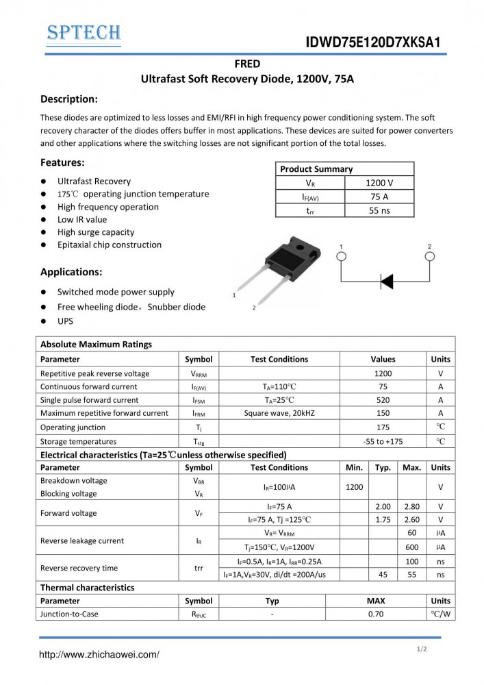 IDWD75E120D7XKSA1 datasheet page 1