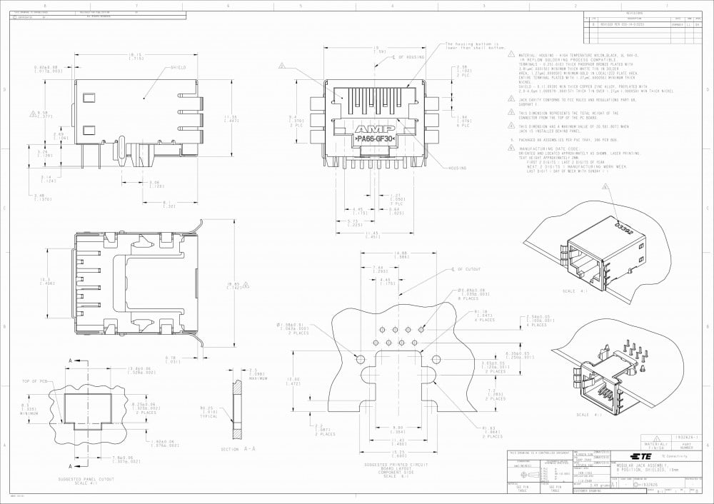 TE Connectivity 1932626-1 technical document preview