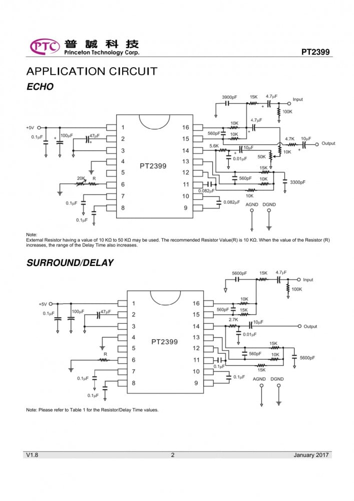 PT2399 technical document page 2