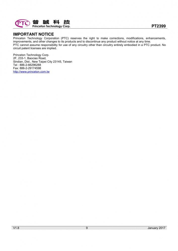 PT2399 technical document page 4