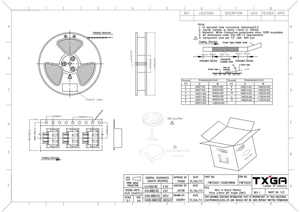 TXGA FWF25021 drawing page 3