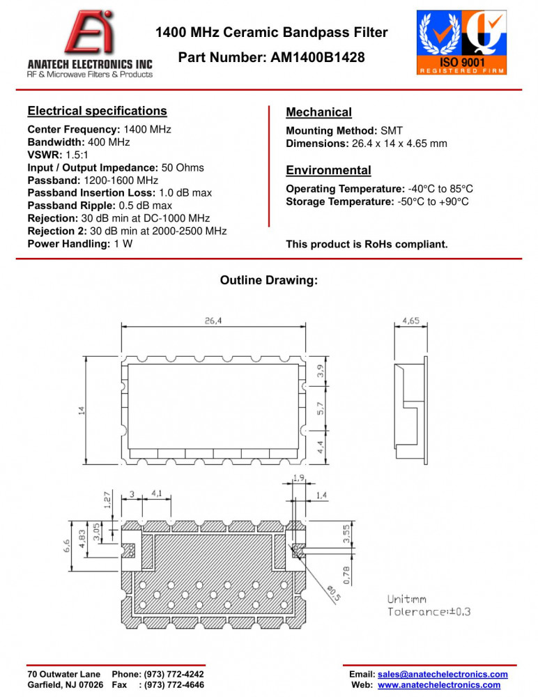 AM1400B1428 technical document page