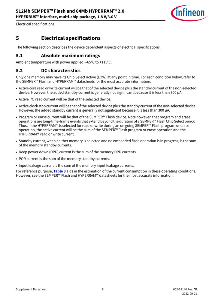 Infineon S76HL512TC0BHB003 document page 8