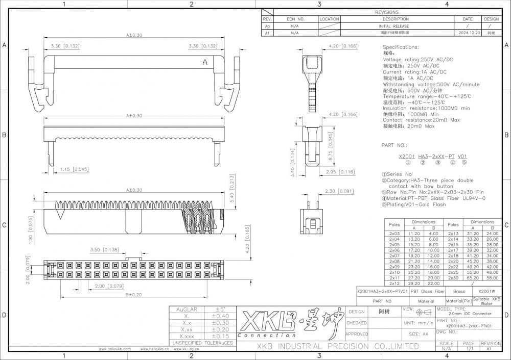X2001HA3-2x06-PTV01 technical document