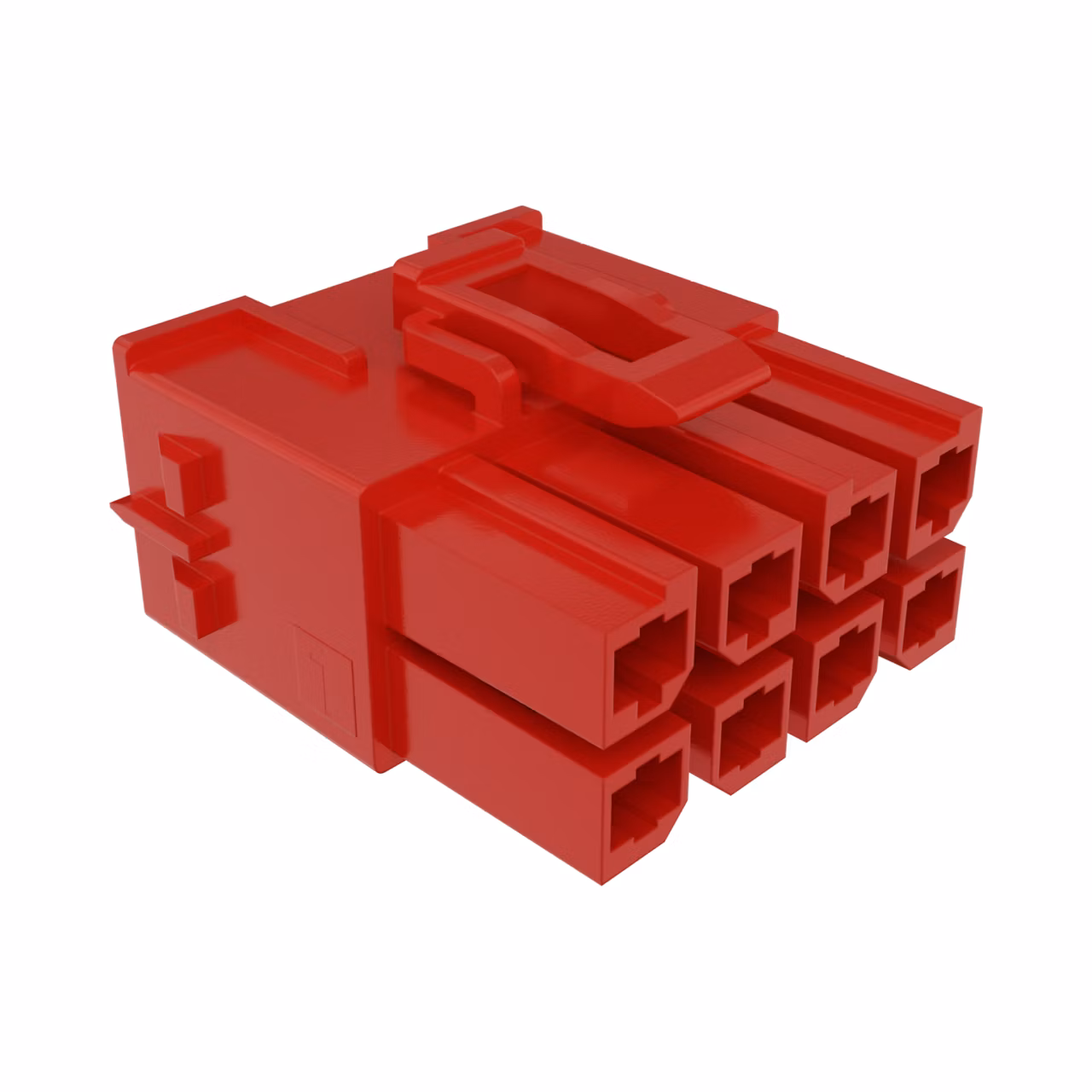 Mega-Fit ColorLock Tangless TPA-Capable Receptacle Housing, Dual Row, 8 Circuit, UL 94V-0, Glow-Wire Capable, Red for sale