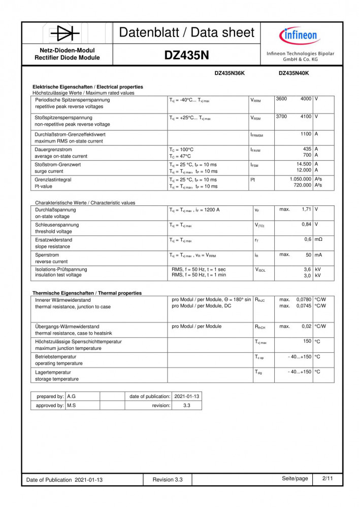 DZ435N40K datasheet page 2