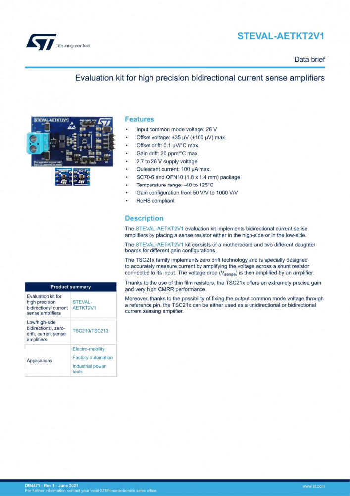 STEVAL-AETKT2V1 technical document page 1