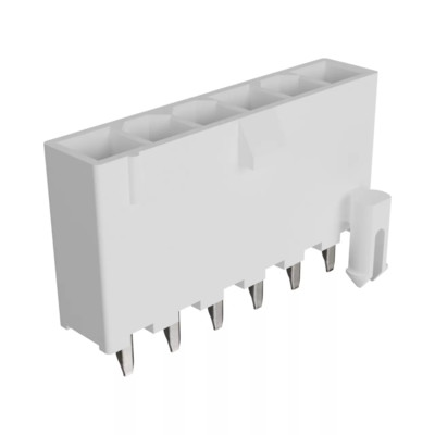 Mini-Fit Jr. Vertical Header, 4.20mm Pitch, Single Row, 6 Circuits, with Snap-in Plastic Peg PCB Lock, PA Polyamide Nylon 6/6 94V-0 Gold, Natural for sale