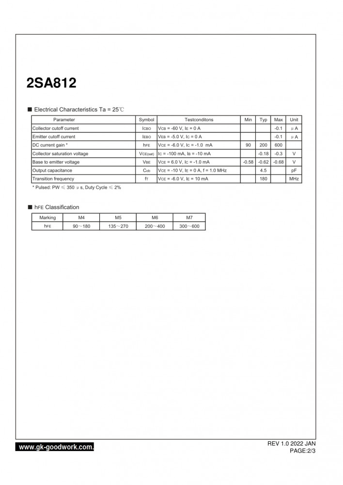 2SA812 technical document page 2