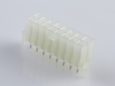 Mini-Fit Jr. Vertical Header, 4.20mm Pitch, Dual Row, 16 Circuits, with Snap-in Plastic Peg PCB Lock, Tin, Natural for sale