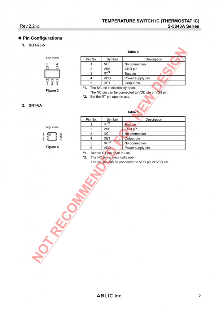 S-5843A datasheet page 5