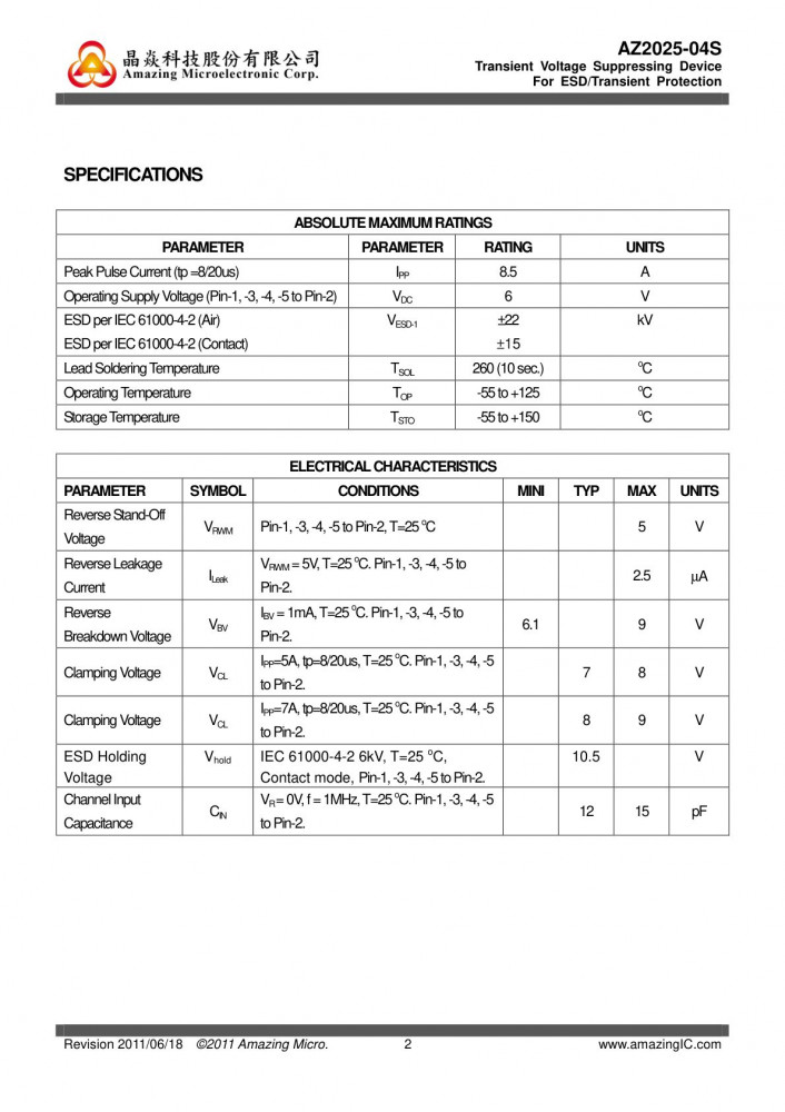AZ2025-04S technical document, page 2