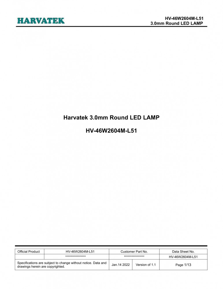HV-46W2604M-L51 datasheet page 1