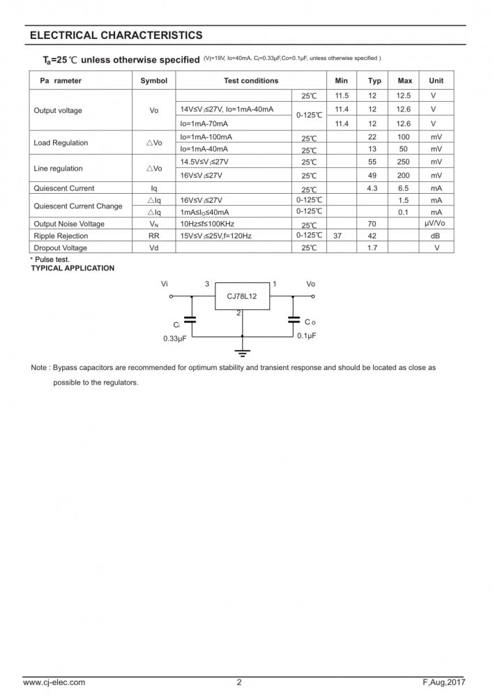 CJ78L12-TA datasheet page 2