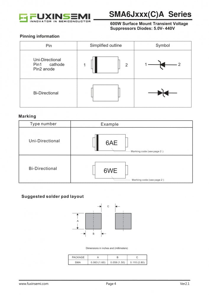 SMA6J TVS diode datasheet page 4