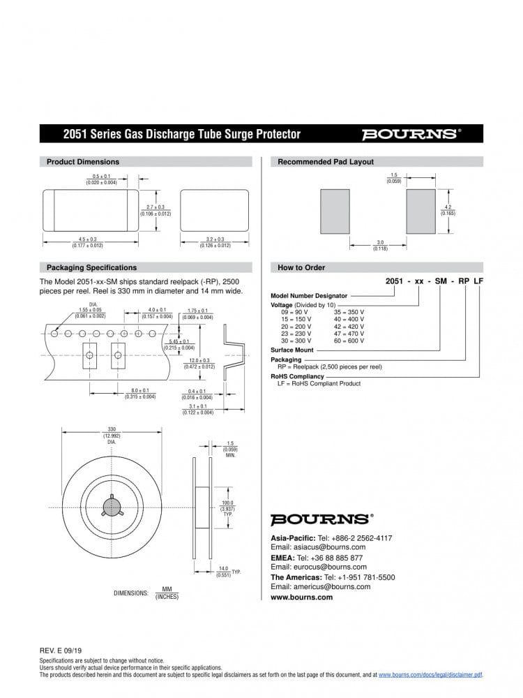 BOURNS 2051 Series datasheet page 2