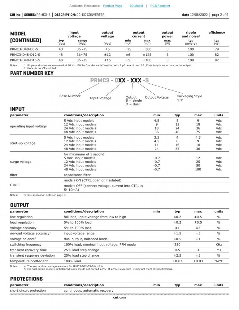 PRMC3-S datasheet page 2