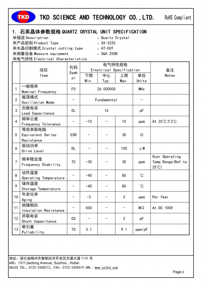 SX32Y026000BG1T003 datasheet page 4