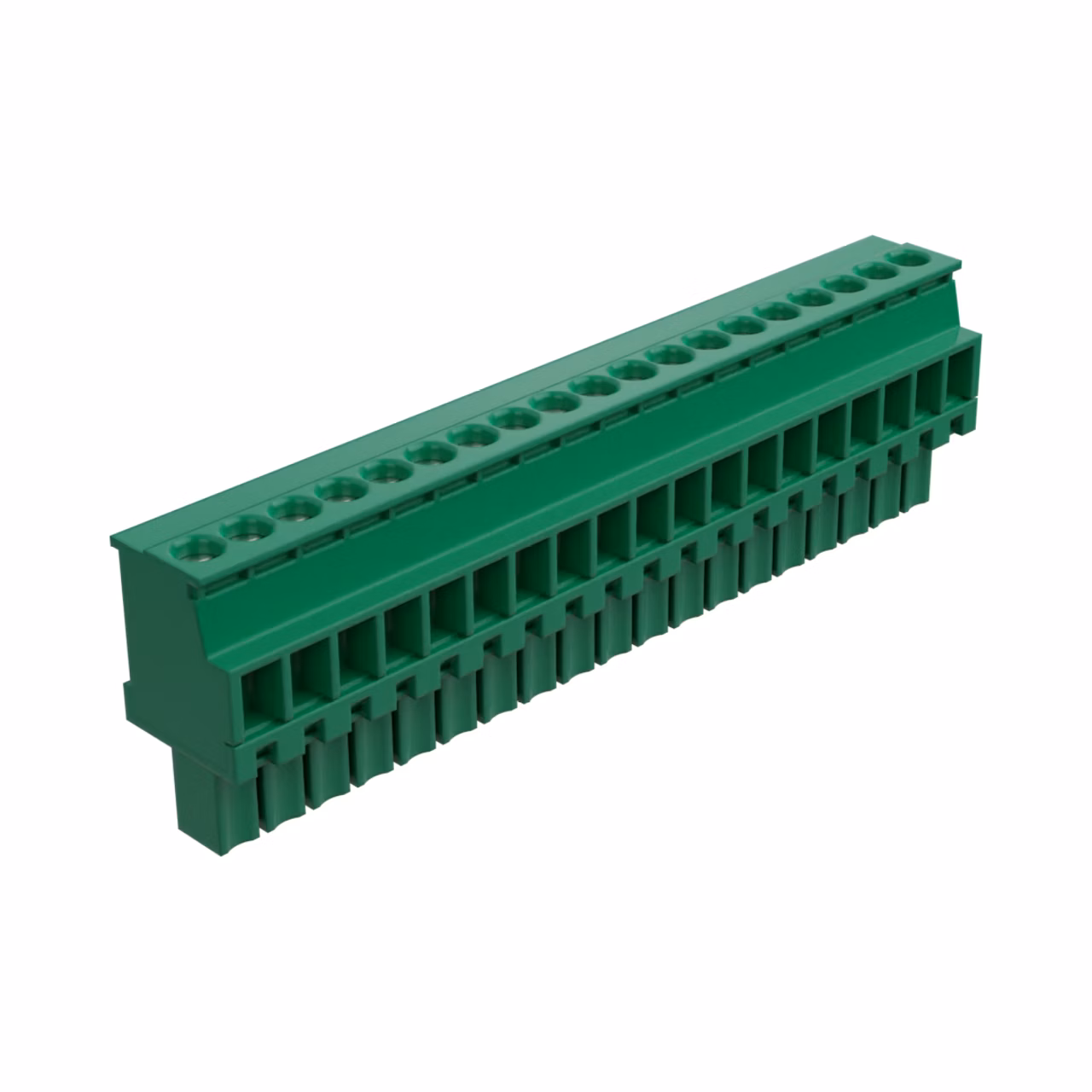 3.50mm Pitch Eurostyle Vertical Plug, with Standard Imprinting, Rear Wire Entry, Green Housing, Gold (Au) Plated, 19 Circuits for sale