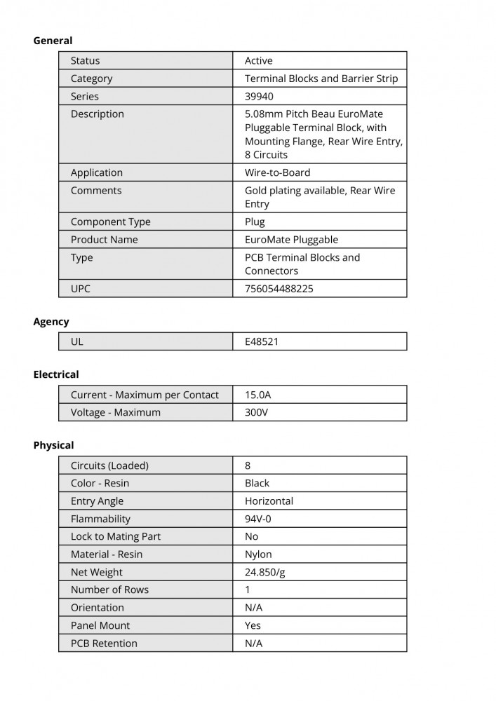 Technical document page 2 for product reference