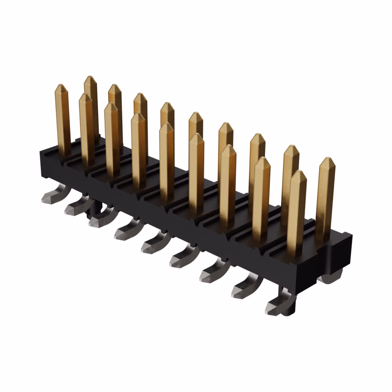 Milli-Grid Header, Vertical, Surface Mount, 18 Circuits, 0.76µm Gold (Au) Plating, Mating Pin Length 3.80mm, with Pegs, Tube, Lead-Free for sale