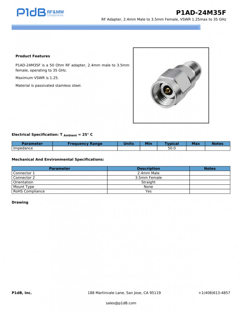 P1AD-24M35F technical document page 1