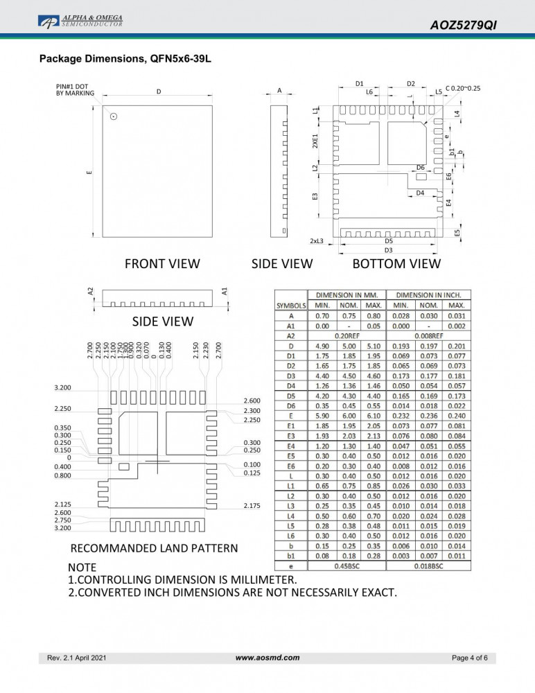 AOZ5279QI datasheet page 4