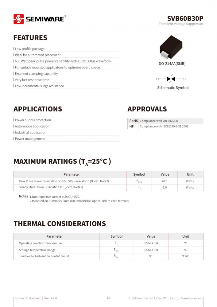 SVB60B30P datasheet page 1