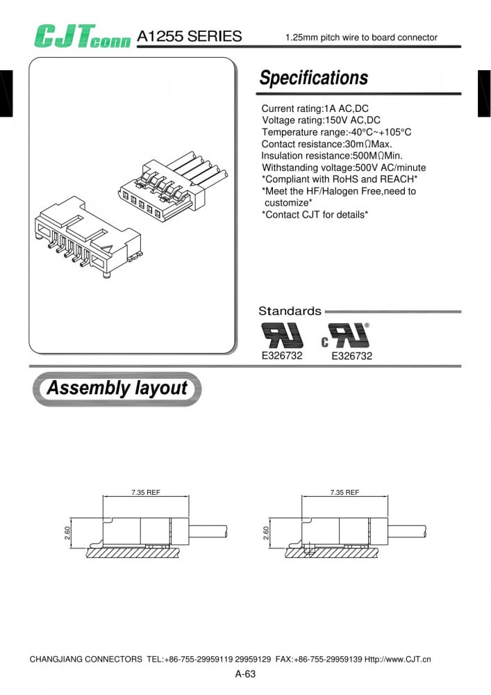 CJT A1255 series datasheet page 1