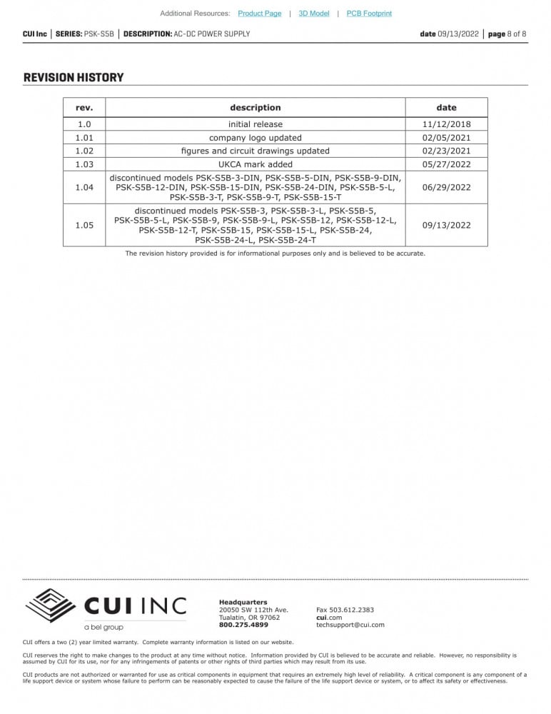 PSK-S5B-12 datasheet page 8