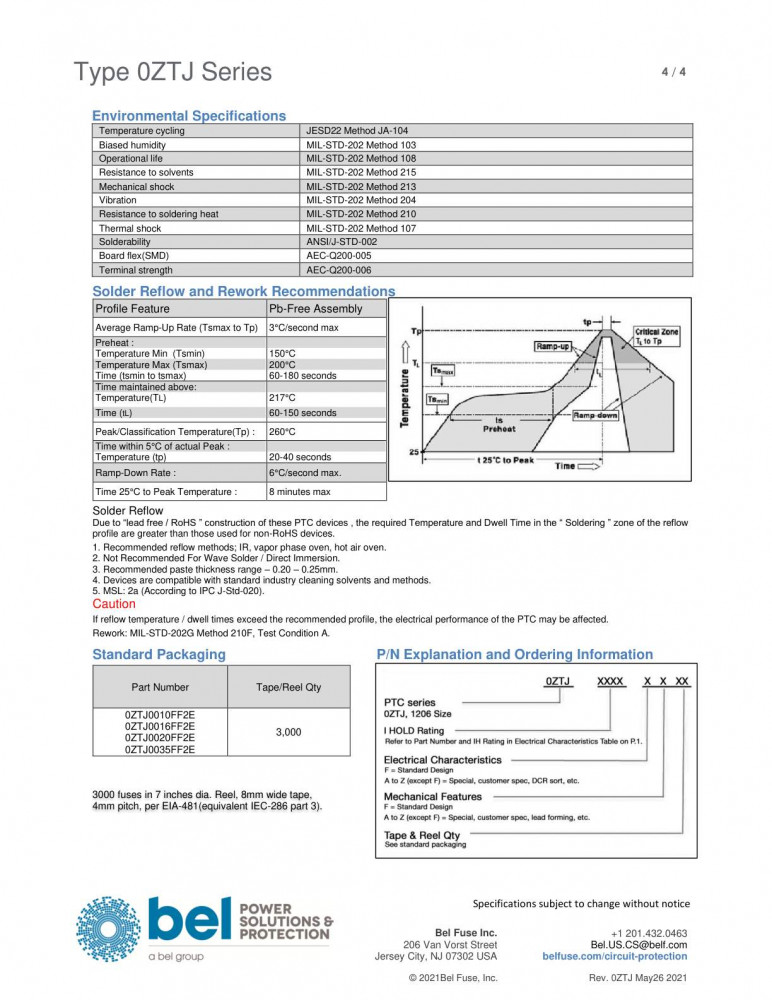 Bel Fuse OZTJ datasheet page 4
