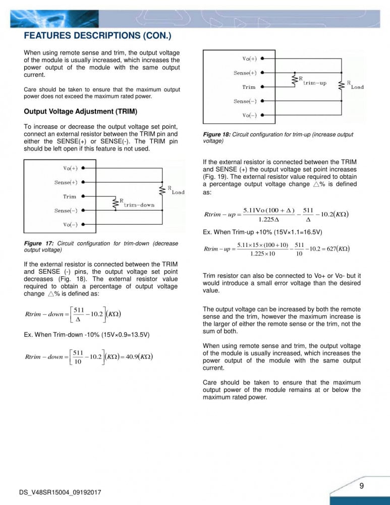 DELTA V48SR05013NRFA datasheet page 9