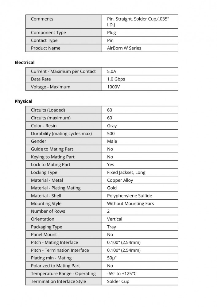 WTAV60PCJL technical document page 2