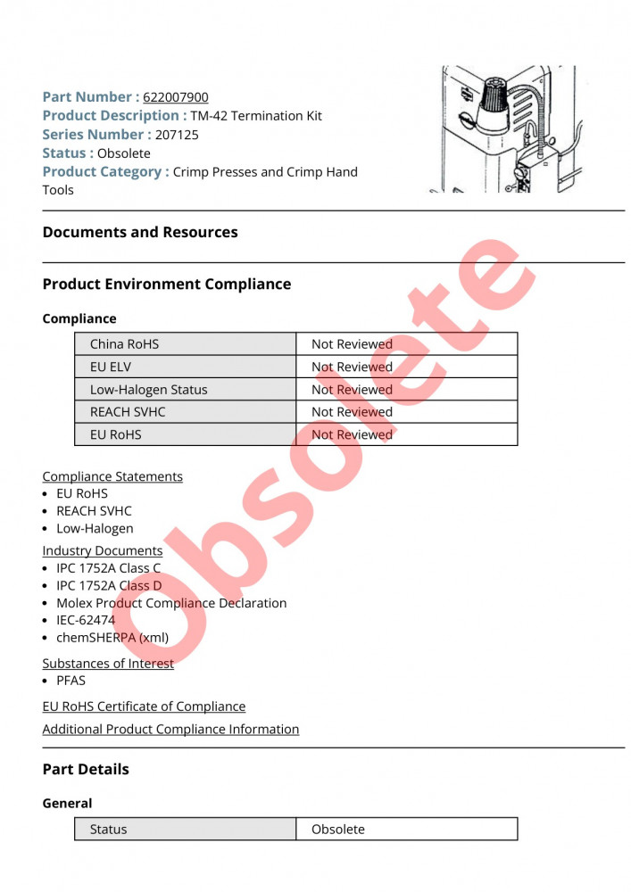 MOLEX 622007900 technical document image 1