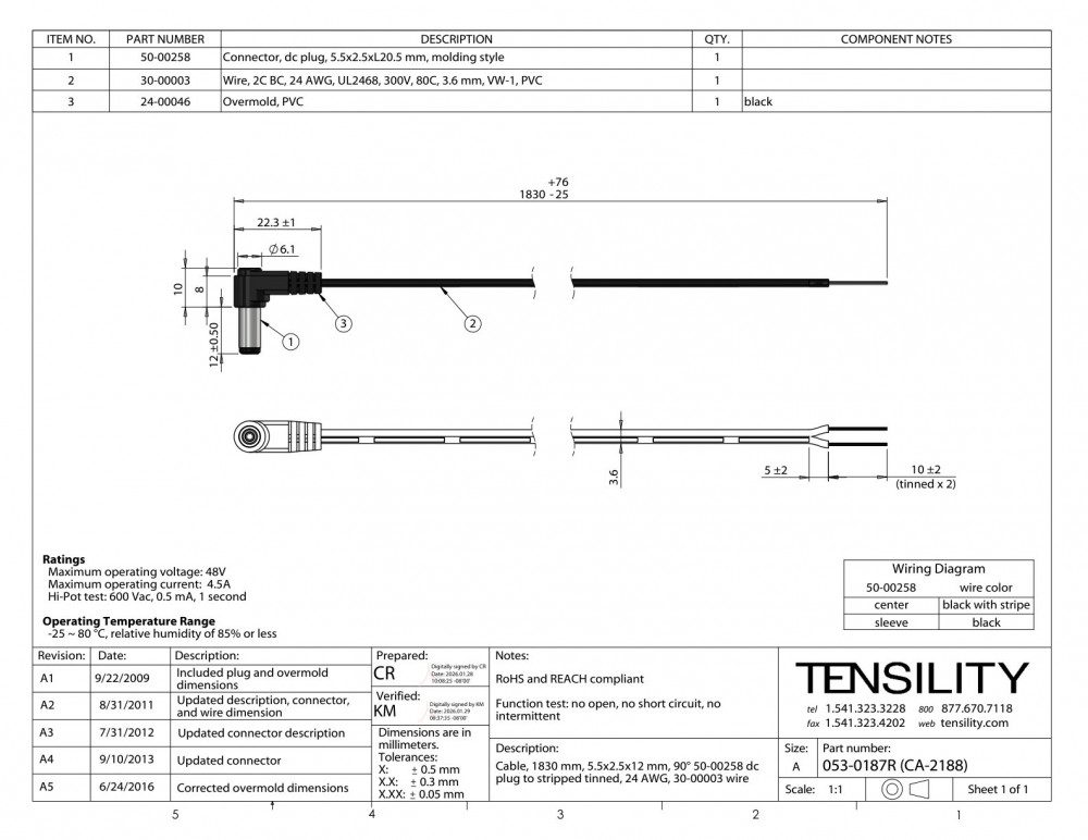 Tensility International 053-0187R product drawing
