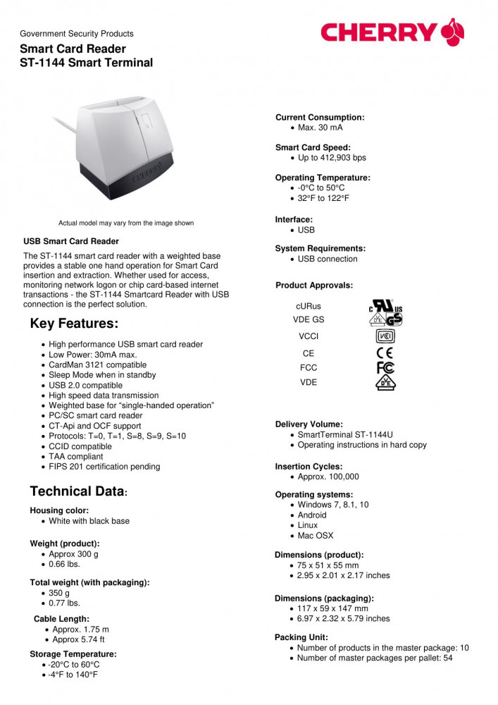 ST-1144UB product documentation, page 1