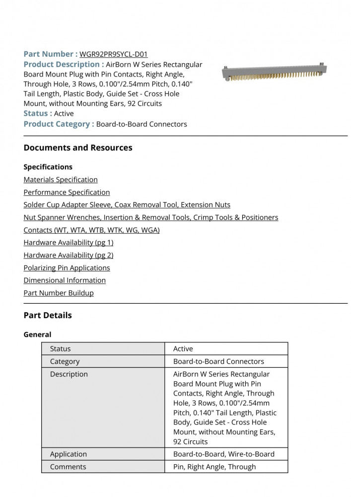 WGR92PR9SYCL-D01 technical document page 1