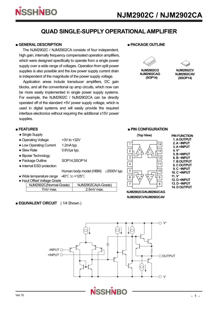 NJM2902C datasheet page 1