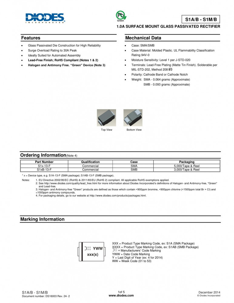 S1D-13-F datasheet page 1
